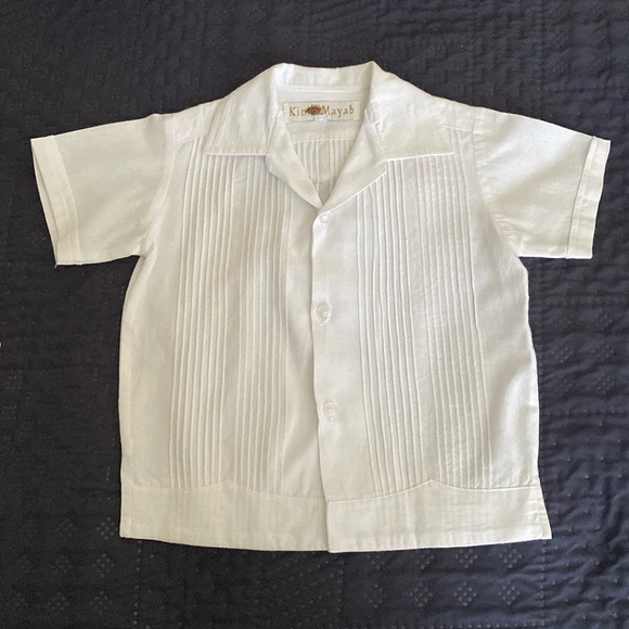 Kin Mayab | Shirts & Tops | Kin Mayab Toddler Boys White Guayabera Size ...